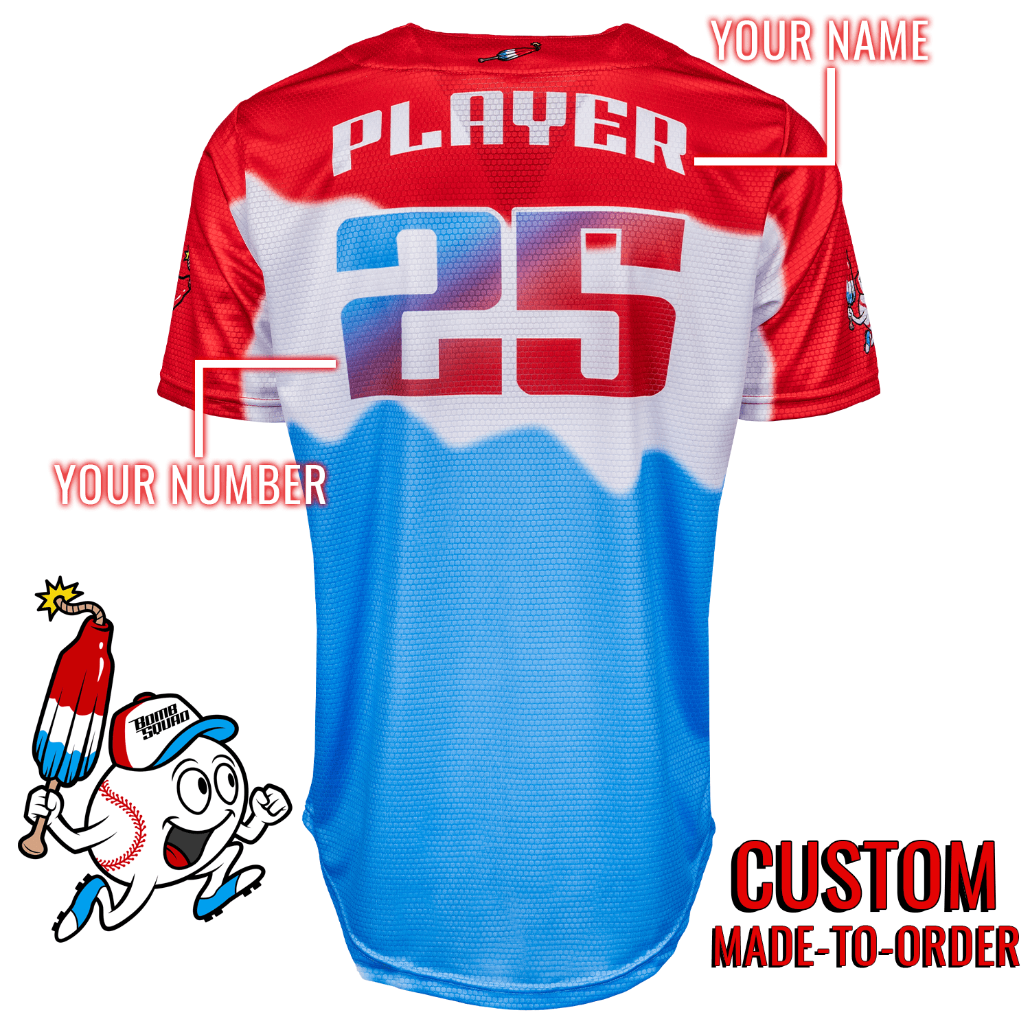 Bomb Squad Bomb Pop Baseball Jersey - Free Customization – Seamhead Swag