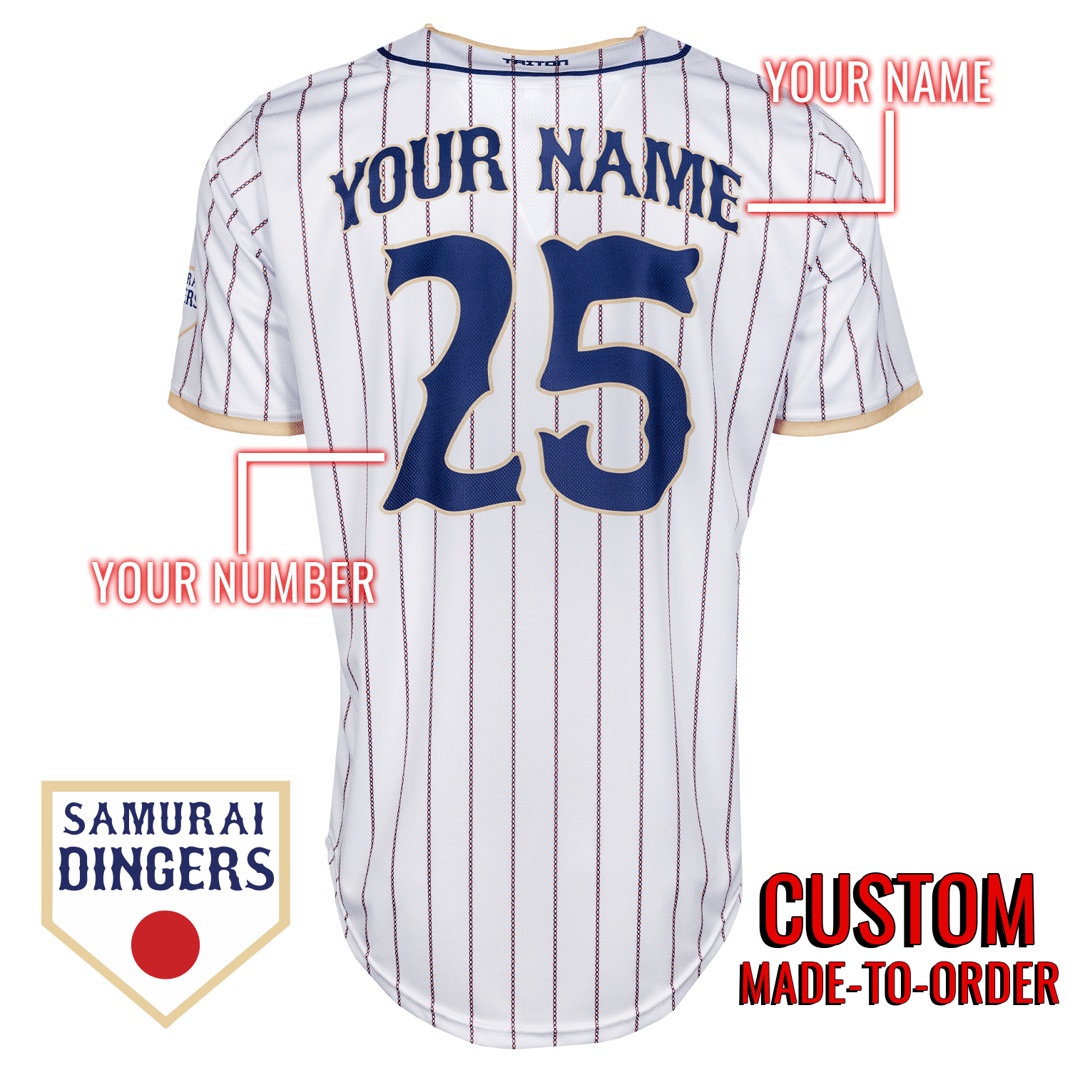 Japan Samurai Dingers Custom Lifestyle Baseball Jersey – Seamhead Swag
